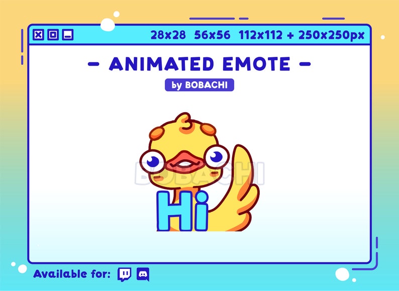 Animated Duck Hi - Set Emote / Carino / Stream / Twitch / Discord ...