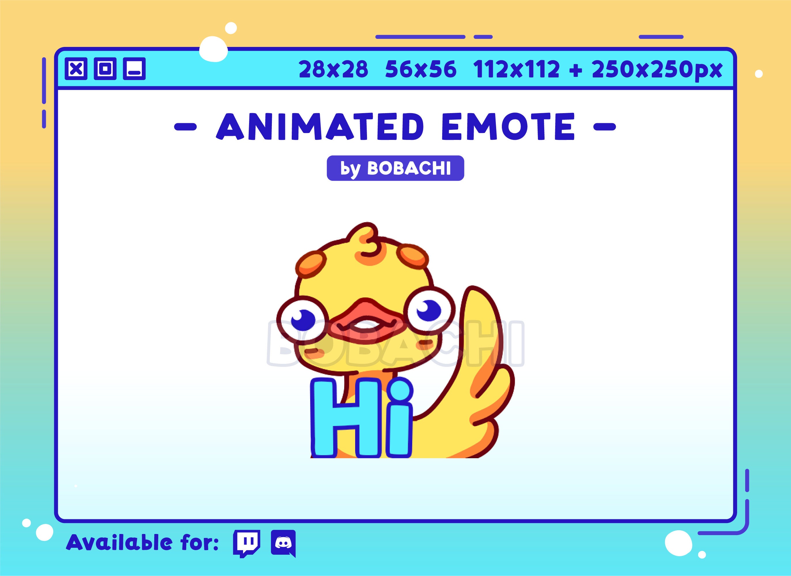ANIMATED Duck Hi - Emote Set / Cute / Stream / Twitch / Discord / Chick ...