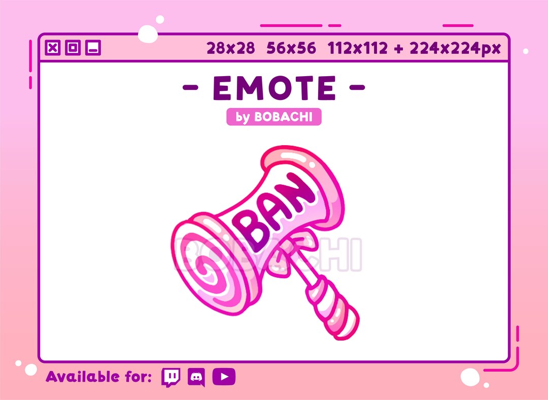 Candy BAN Hammer - EMOTE / Twitch Discord Stream Youtube Pastel Cute ...