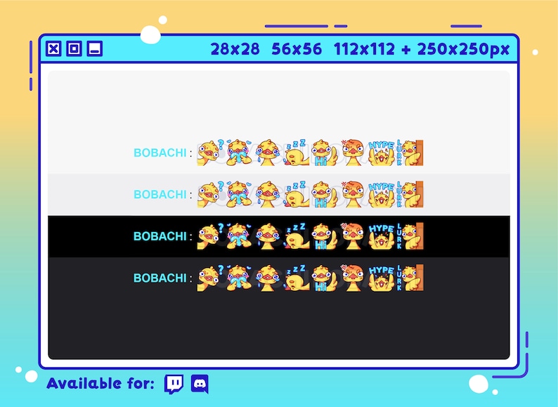 Pato ANIMADO Conjunto de Emotes / Fofo / Stream / Twitch / Discord ...