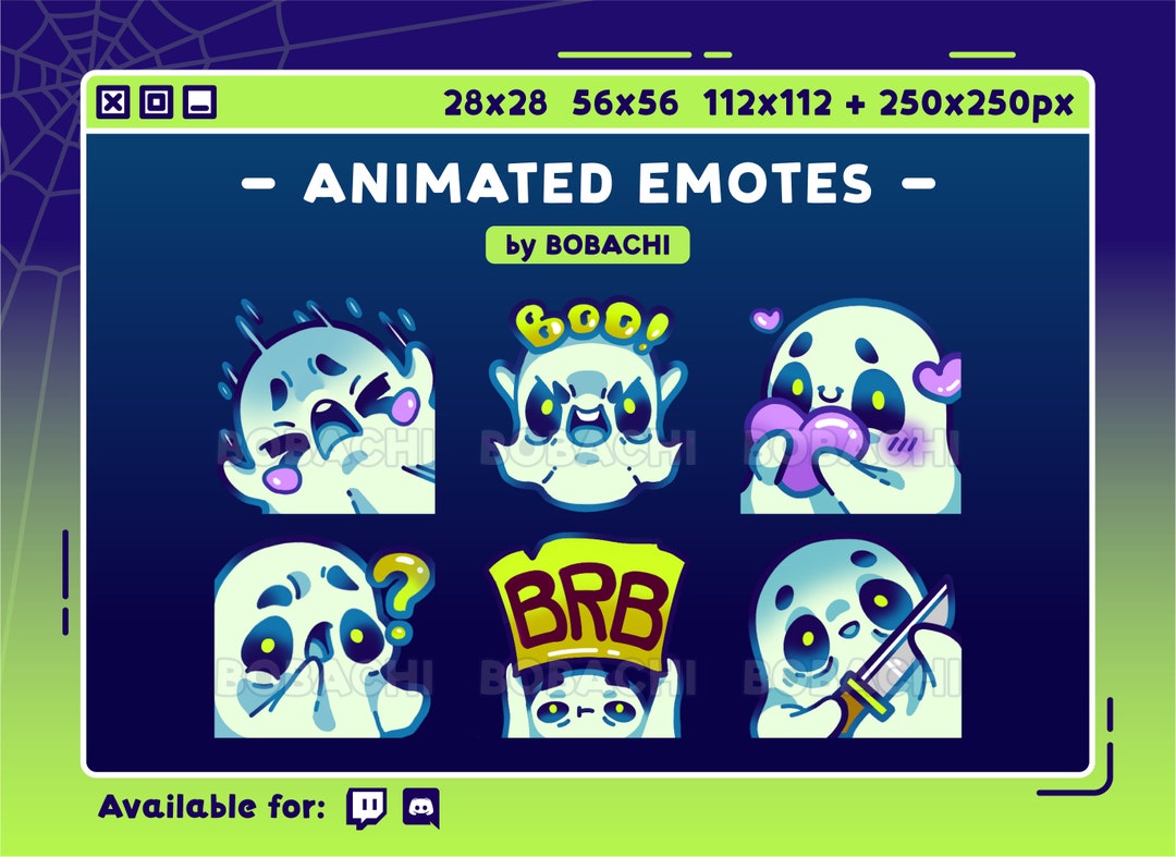 Halloween Ghost - ANIMATED Emotes / Set / Cute / Stream / Twitch ...