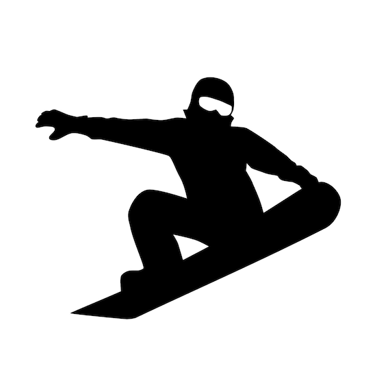 Snowboard Silhouette SVG Vector Artwork Download - Etsy