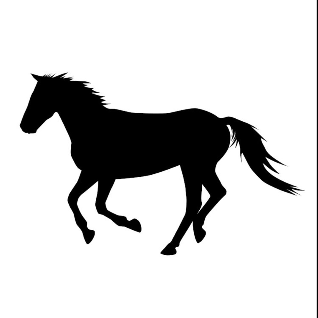 Cantering Horse Loping Running Silhouette SVG Vector Artwork Download ...
