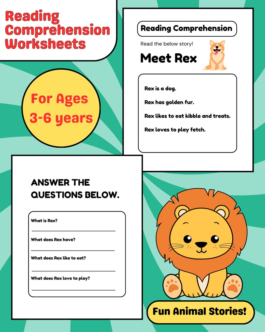 Reading Comprehension Worksheets Bundle | Kindergarten | Homeschool ...