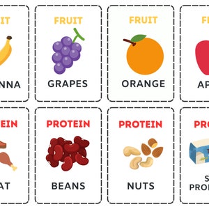 Nutrition Flash Cards, Food Groups, Kids, Preschool (PDF) - Etsy