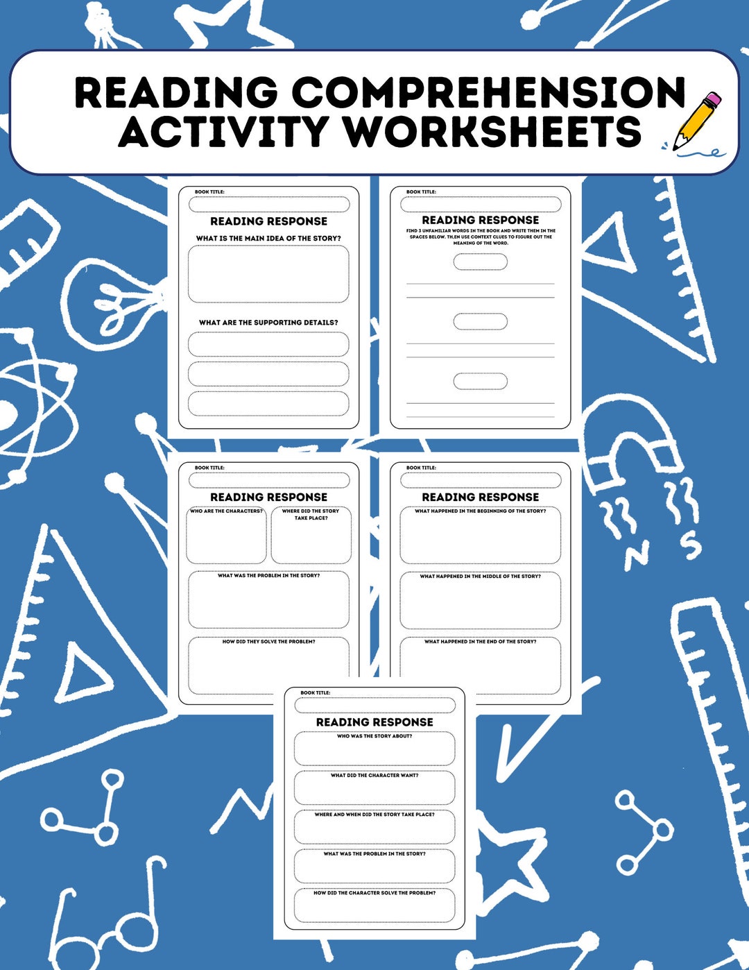 Reading Comprehension Activity Worksheets Bundle | Homeschool ...
