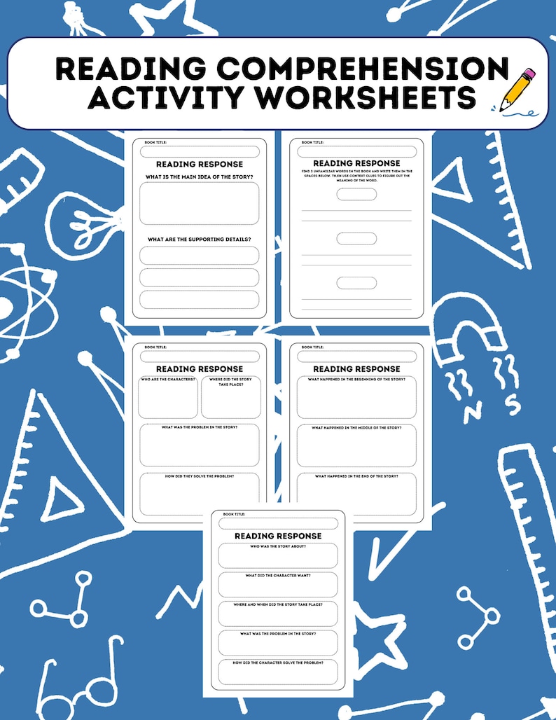 Reading Comprehension Activity Worksheets Bundle | Homeschool ...