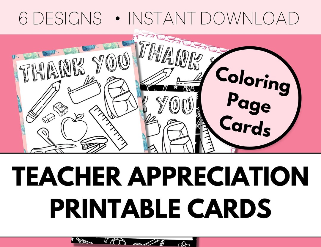 Printable Teacher Appreciation Card | Printable Coloring Cards for ...
