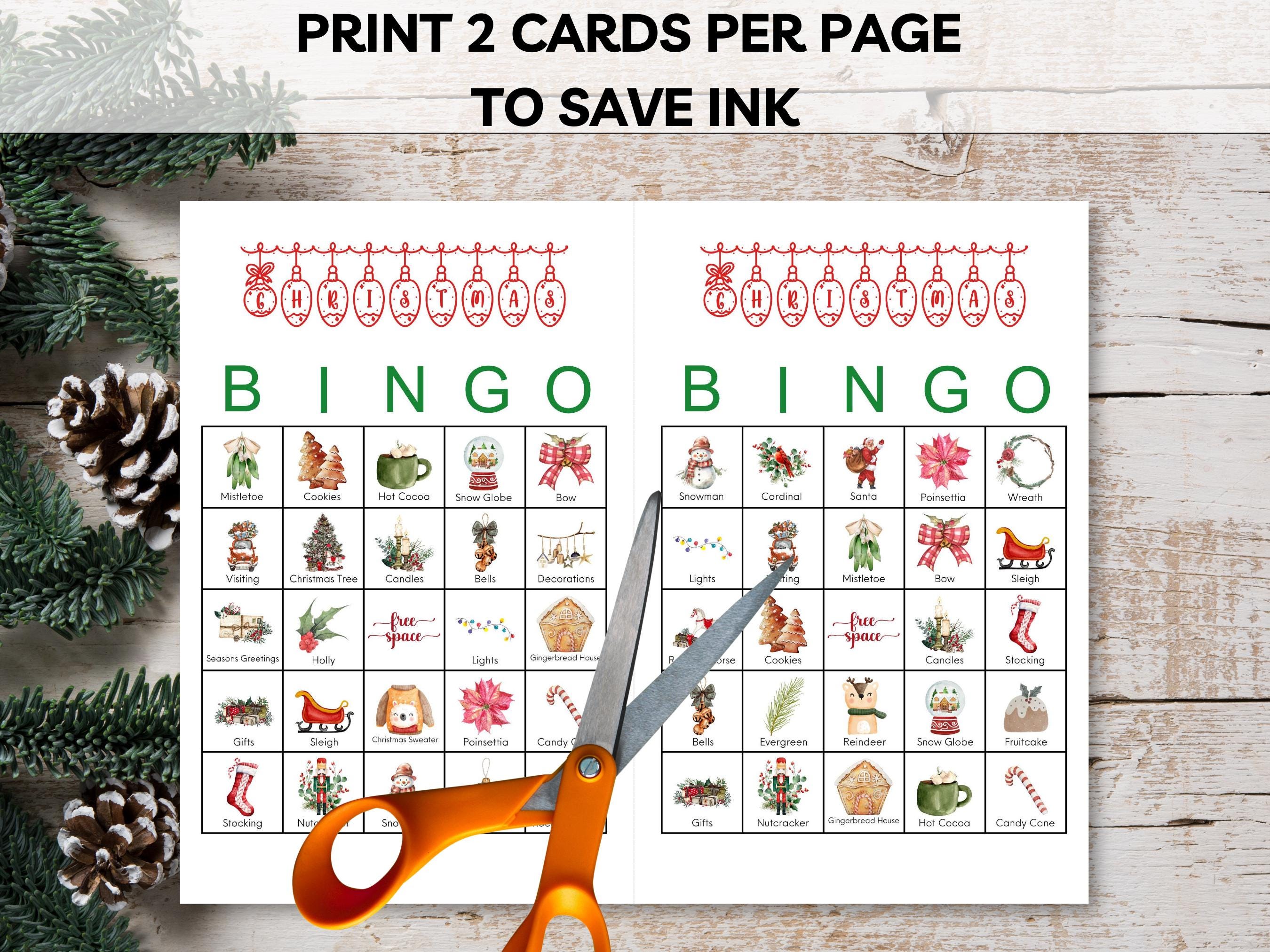 Christmas Bingo 50 Cards Printable Christmas Bingo Game Instant Digital ...