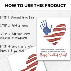 Handprint Art Printable Footprint Art Gift From Kids Grandma Handprint ...