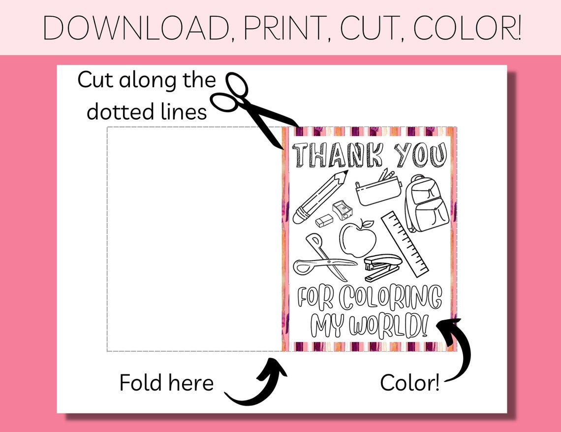 Printable Teacher Appreciation Card Printable Coloring Cards for ...