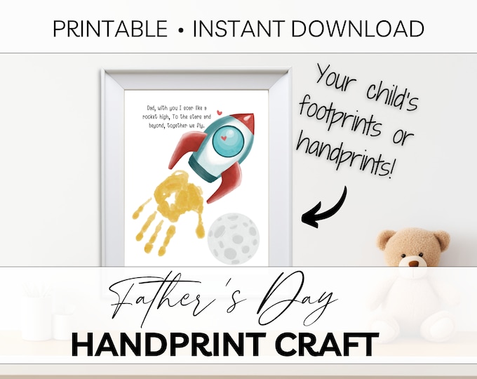 Fathers Day Footprint Craft Printable Handprint Fathers Day Art Babys ...