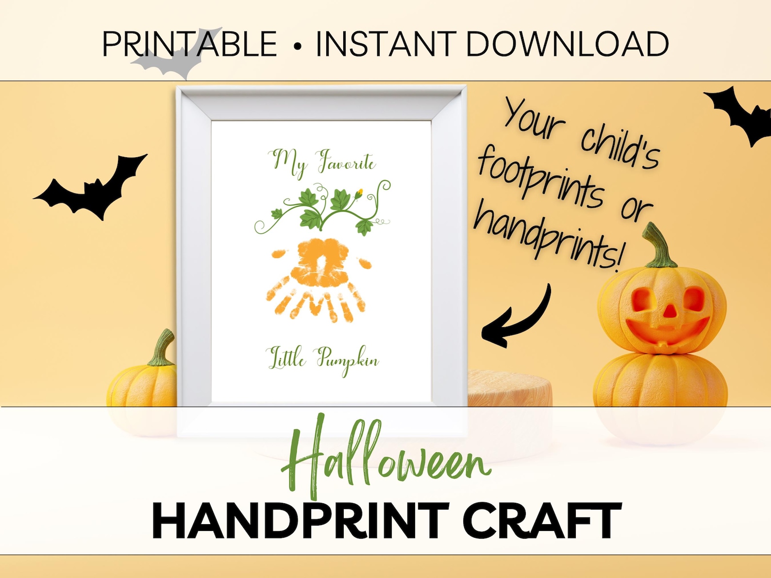 Halloween Handprint Art for Kids Footprint Art Baby First Halloween ...