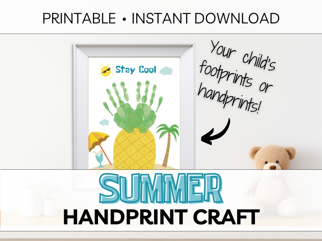 Handprint Art Printable Footprint Art Gift From Kids Grandma Handprint ...