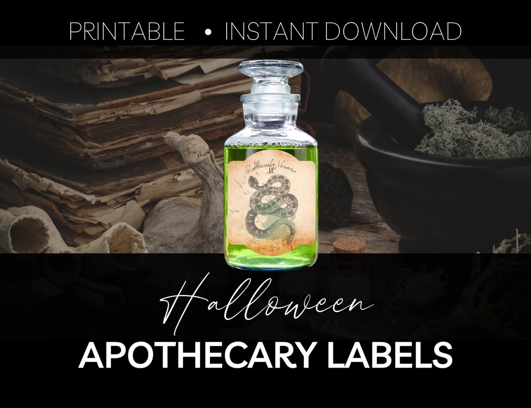 Apothecary Bottle Labels for Halloween Decorations | PRINTABLE ...
