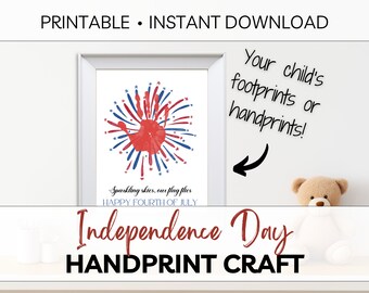 Handprint Art Printable Footprint Art Gift From Kids Grandma Handprint ...