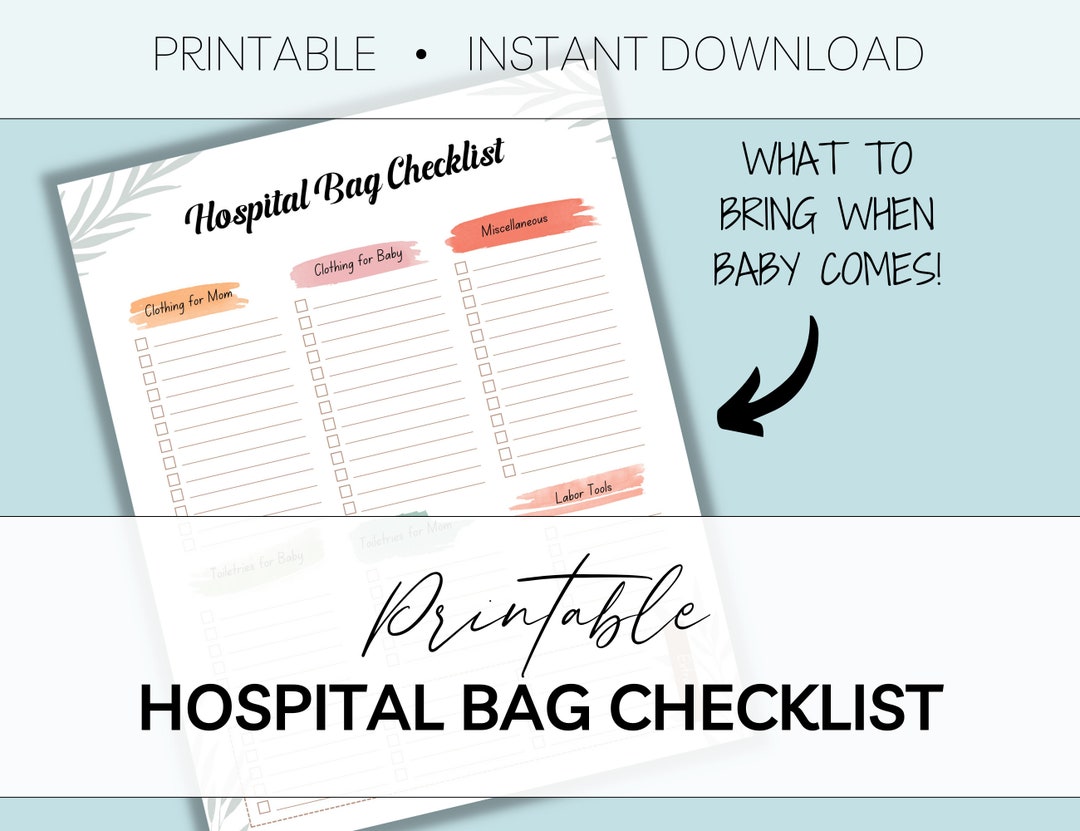 Hospital Bag Checklist for Delivery | Checklist for Hospital Bag for ...