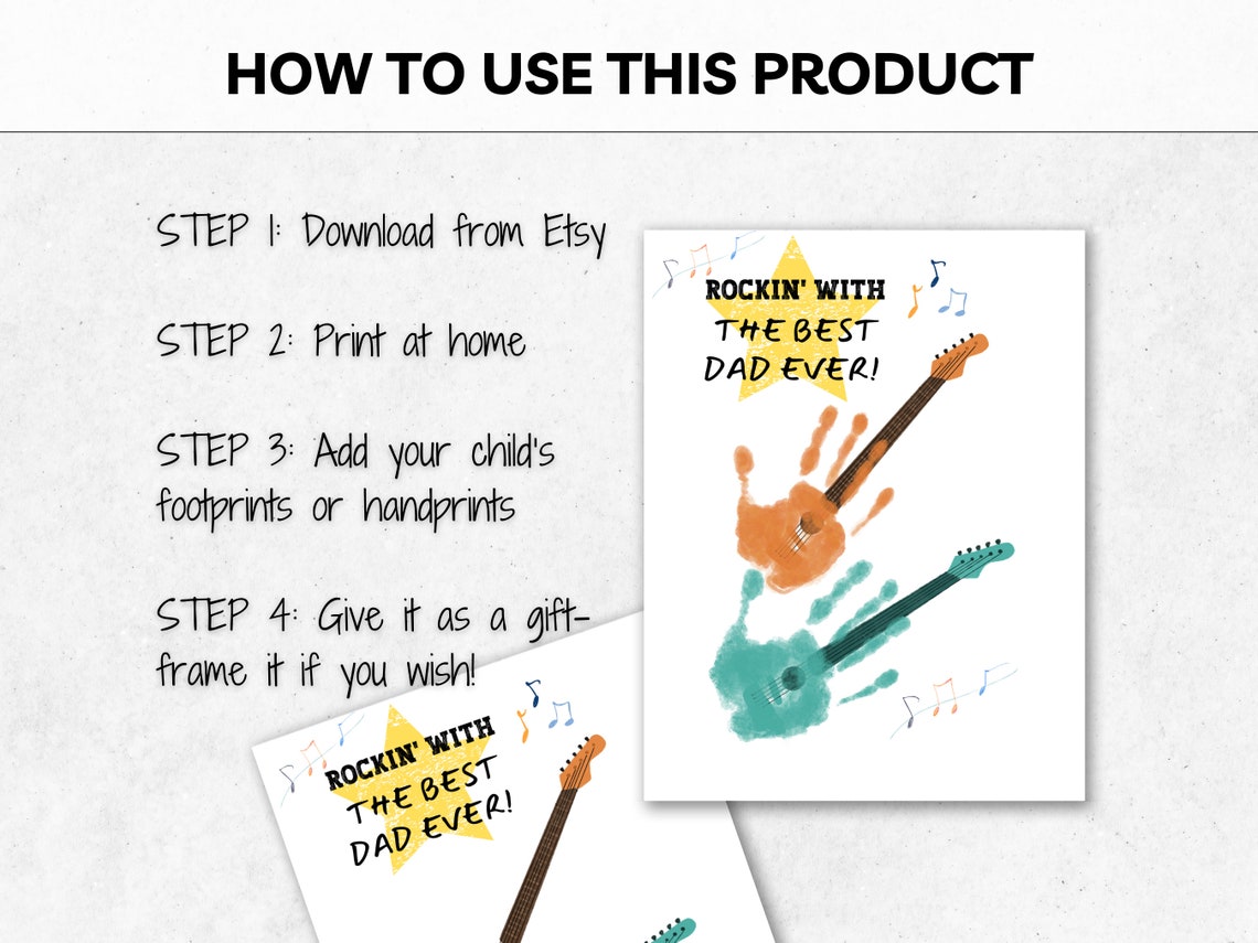 Father's Day Handprint Craft BUNDLE | 6 Designs Handprint or Footprint ...