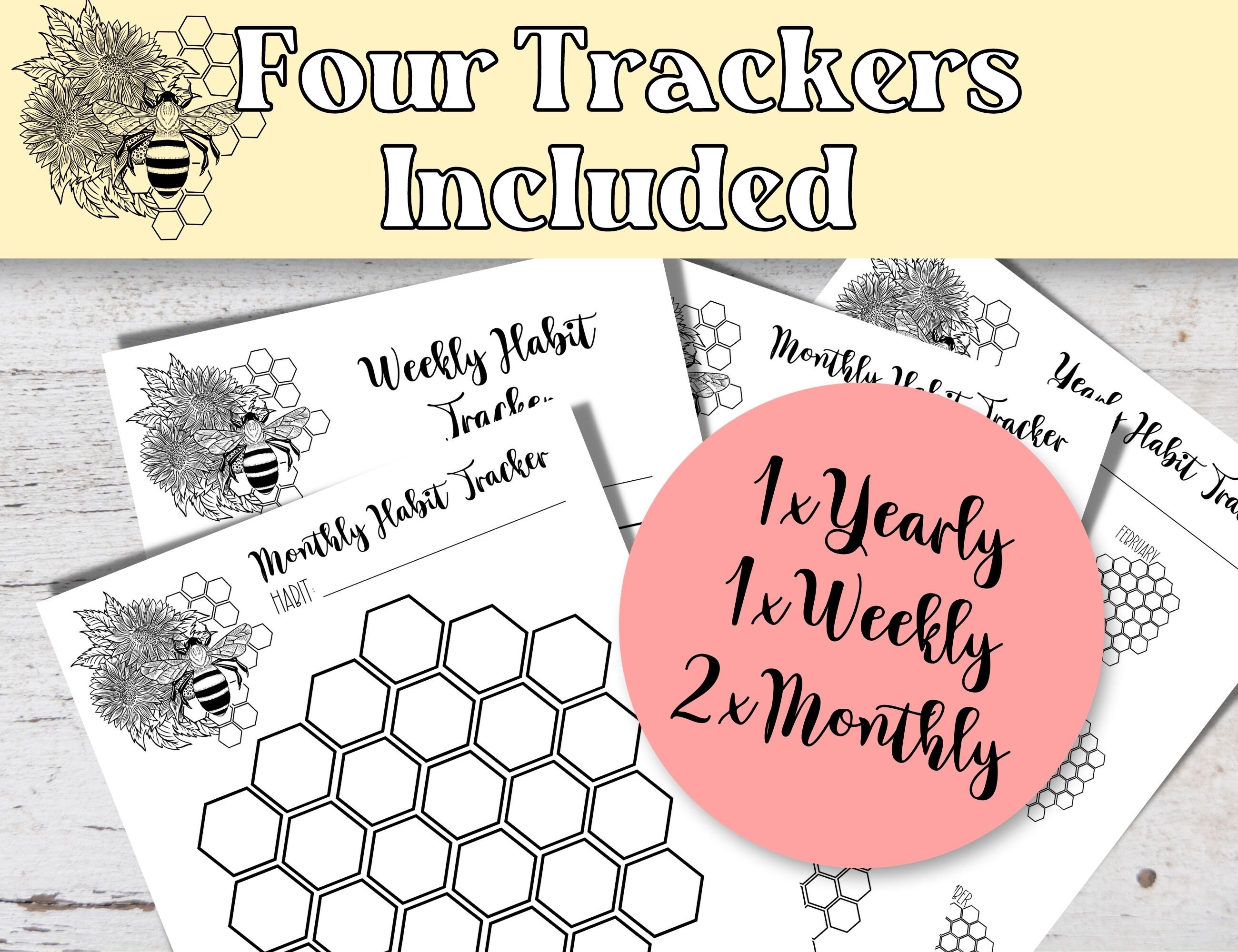 Honeycomb Daily Habit Tracker // Four Printable Trackers // Weekly ...