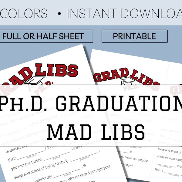 Graduation Mad Libs - Etsy