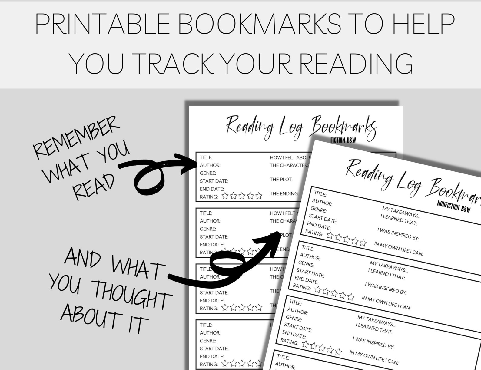 Reading Tracker Printable Bookmarks | Use Printable Bookmarks as a ...