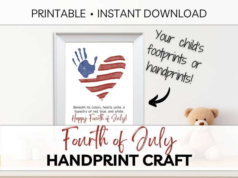 Handprint Art Printable Footprint Art Gift From Kids Grandma Handprint ...