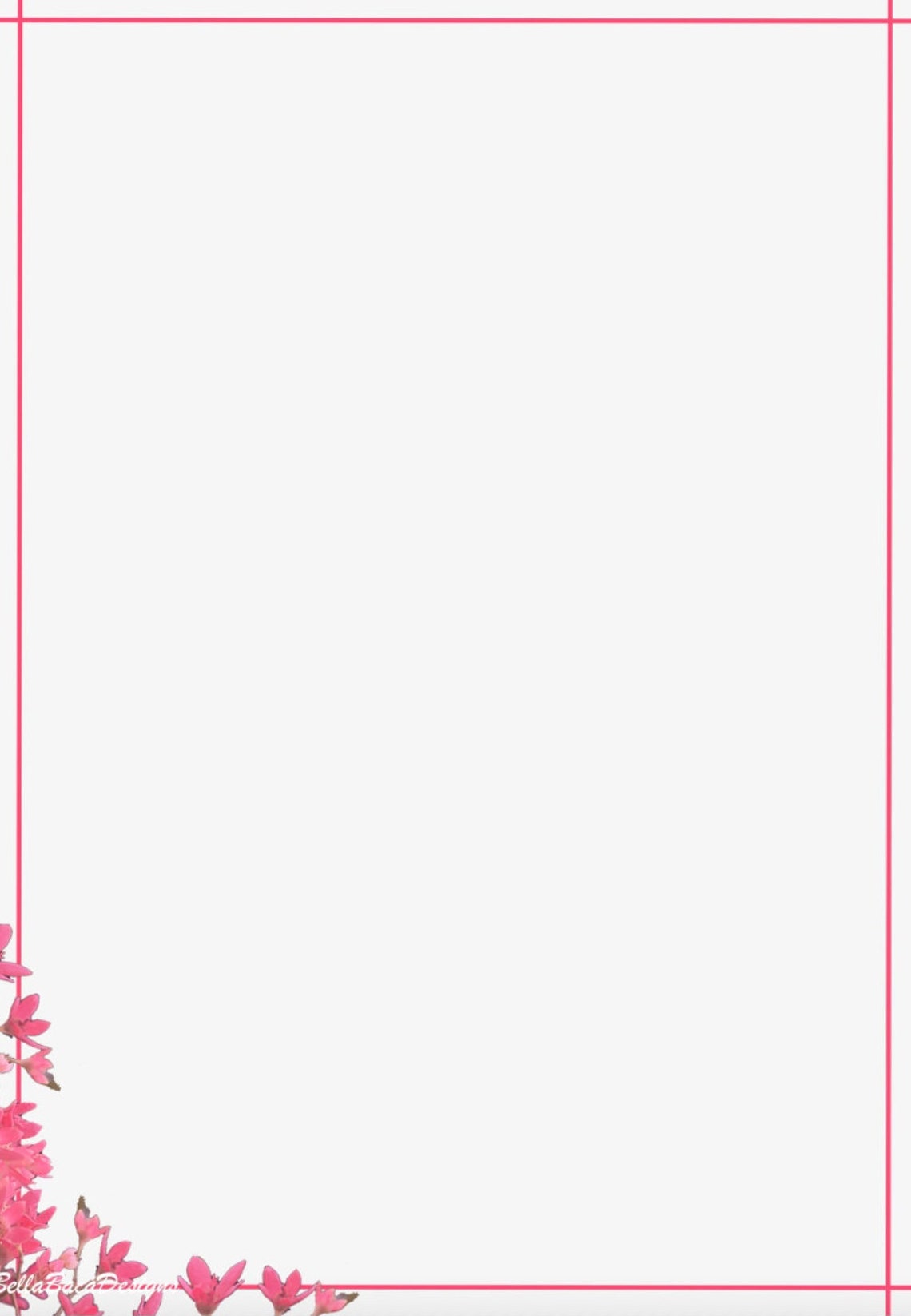Printable Pretty in Pink Floral Flower Page Border and Page Corner ...
