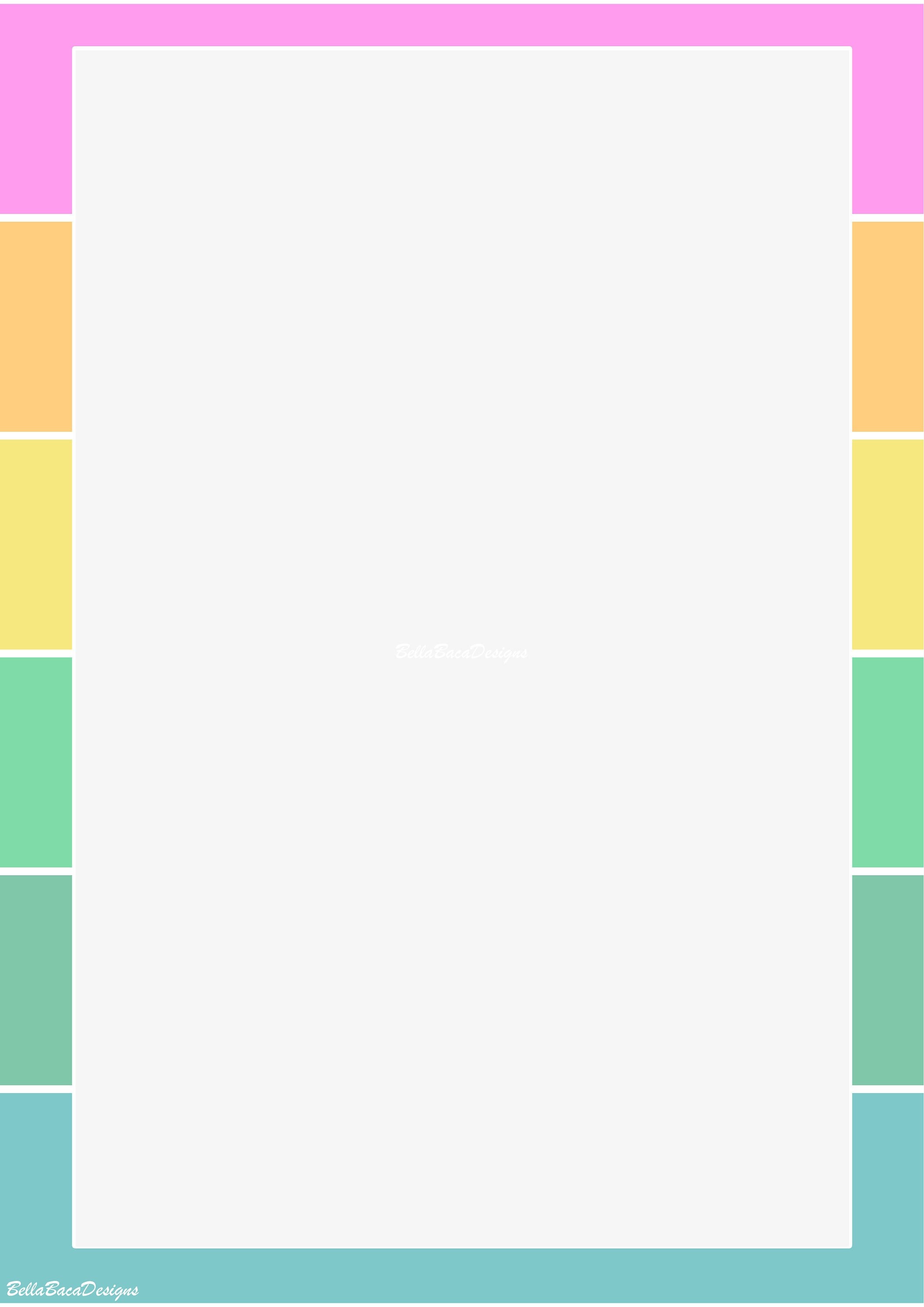 Printable Pink Pastel Colourful Page Border Title Page Designs A4 ...