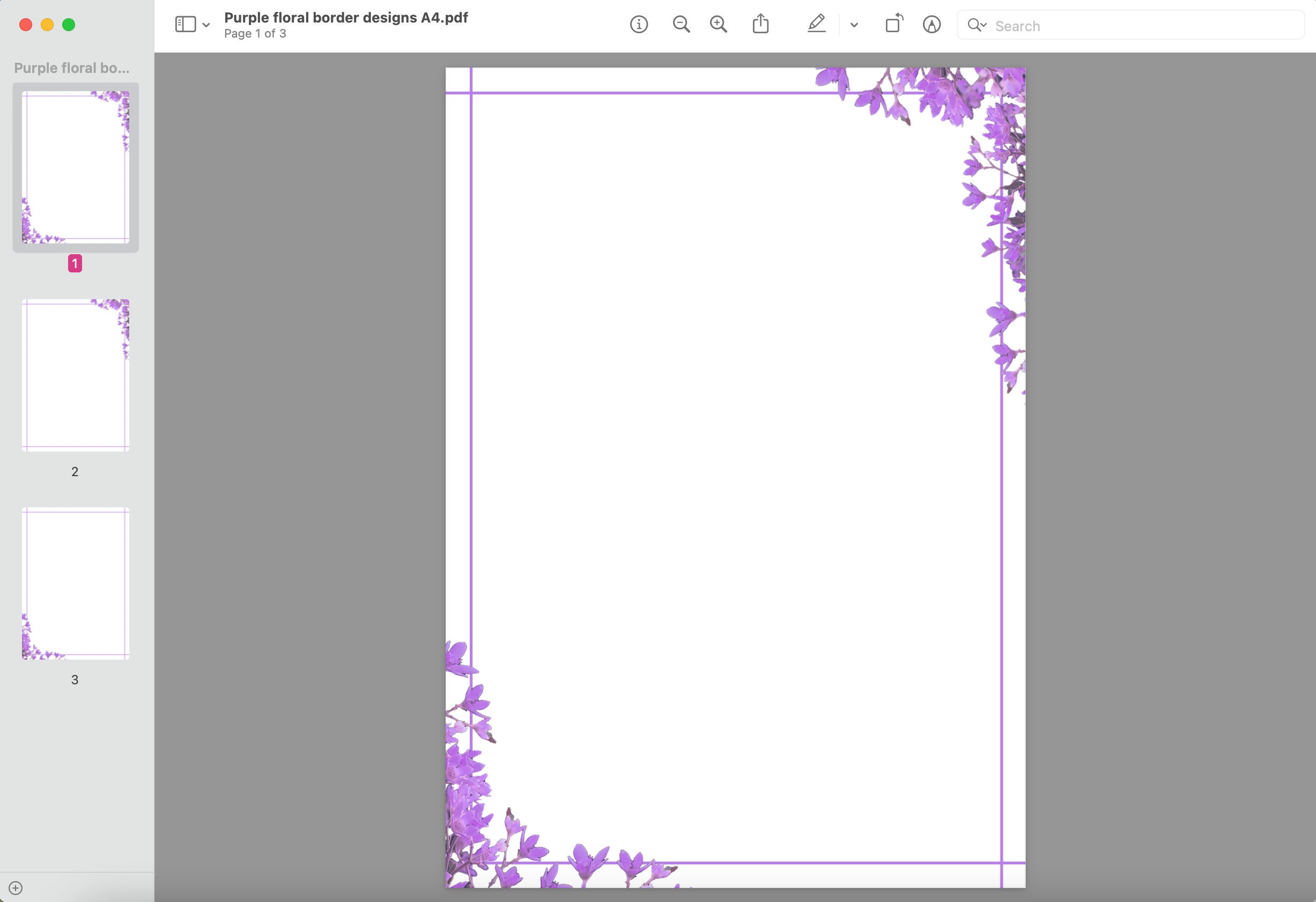 Lavender Page Border