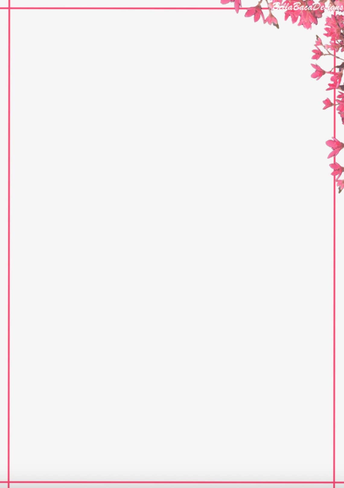Printable Pretty in Pink Floral Flower Page Border and Page Corner ...