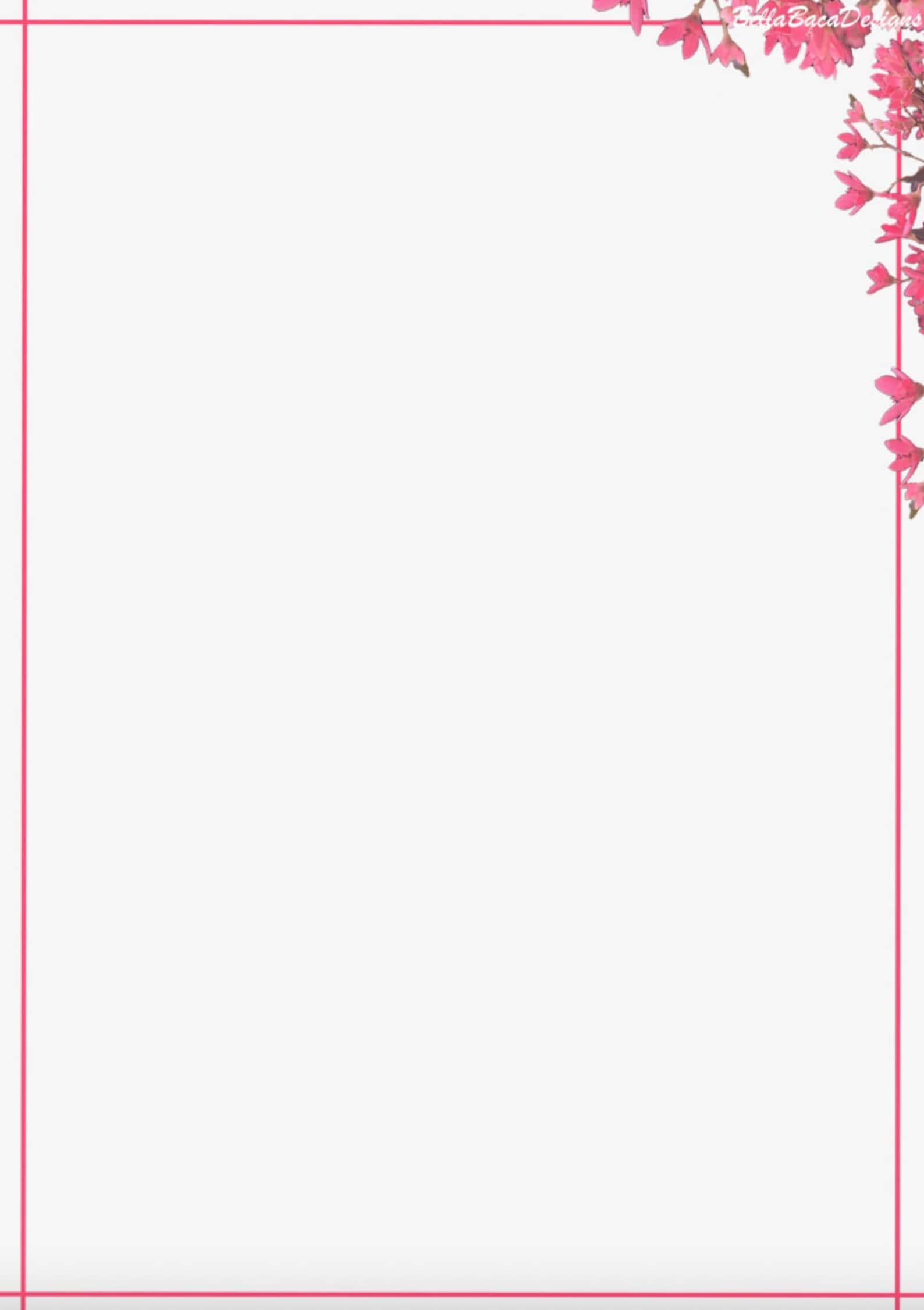 Printable Pretty in Pink Floral Flower Page Border and Page Corner ...