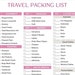 Travel Packing List Compatible With Goodnotes, Notability Etc Printable ...