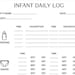 Baby Daily Log Printable | |baby Sleep Log| Baby Care Log | Baby ...