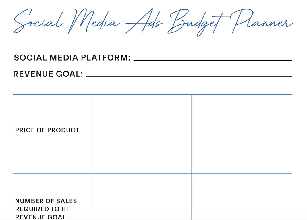Social Media Ads Budget Planner (digital) | Compatible With Goodnotes ...