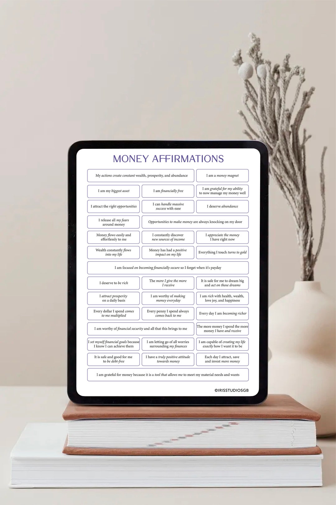 Money Affirmations Template | Compatible With Goodnotes, Notability Etc ...