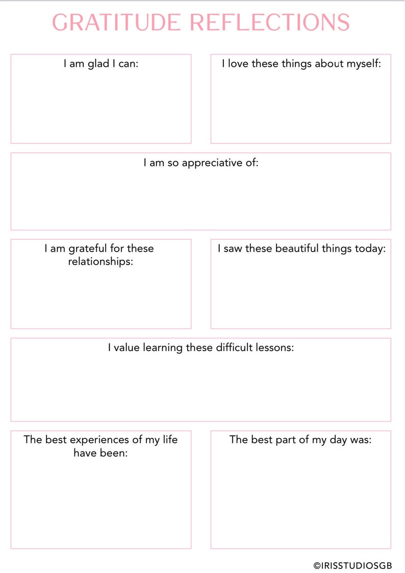 Gratitude Journal Printable | Compatible With Goodnotes, Notability Etc ...
