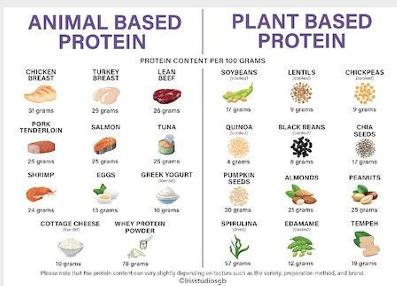Plant Based Protein Vs Animal Based Protein Chart | High Protein Meal ...