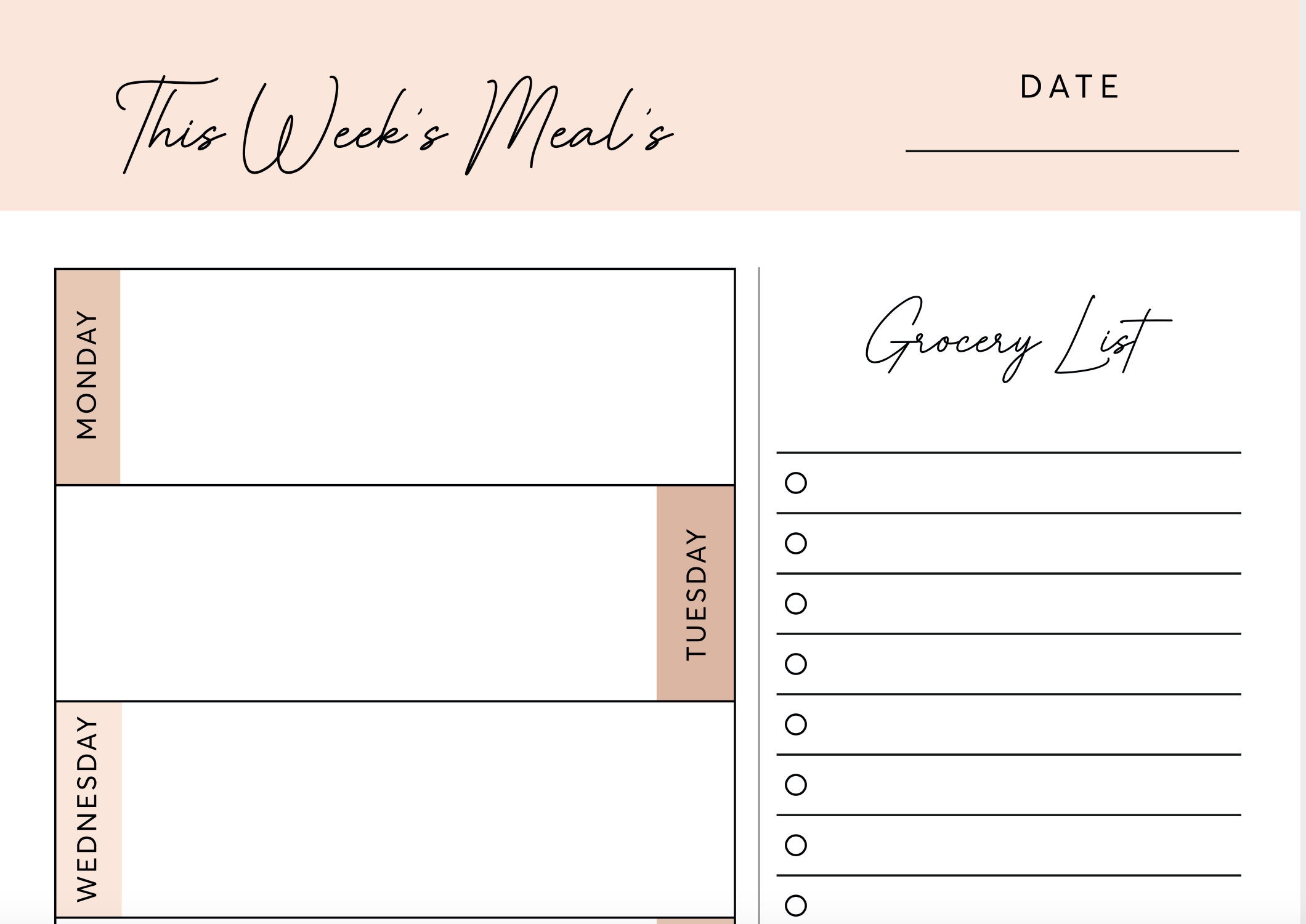 Meal Planner Digital Template | Compatible With Goodnotes, Notability ...