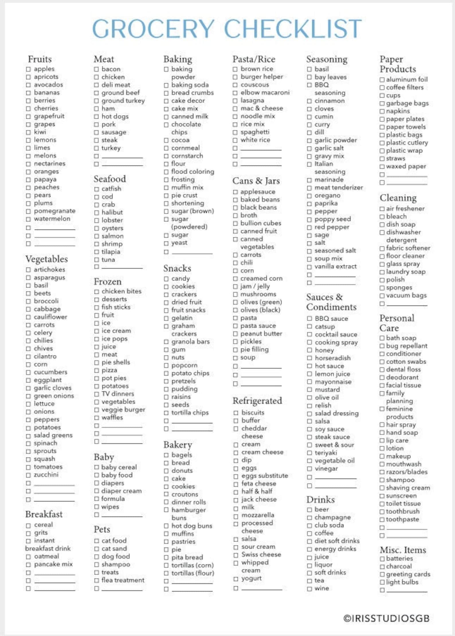 grocery-list-food-shopping-list-printable-digital-etsy