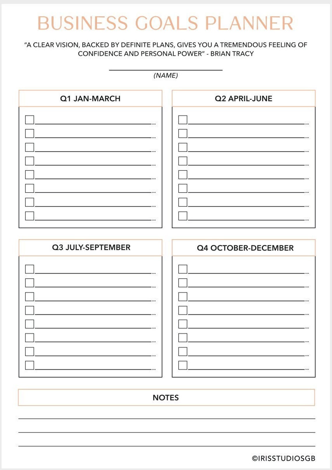 Yearly Business Goals Planner | Business Strategy Planner | Compatible ...