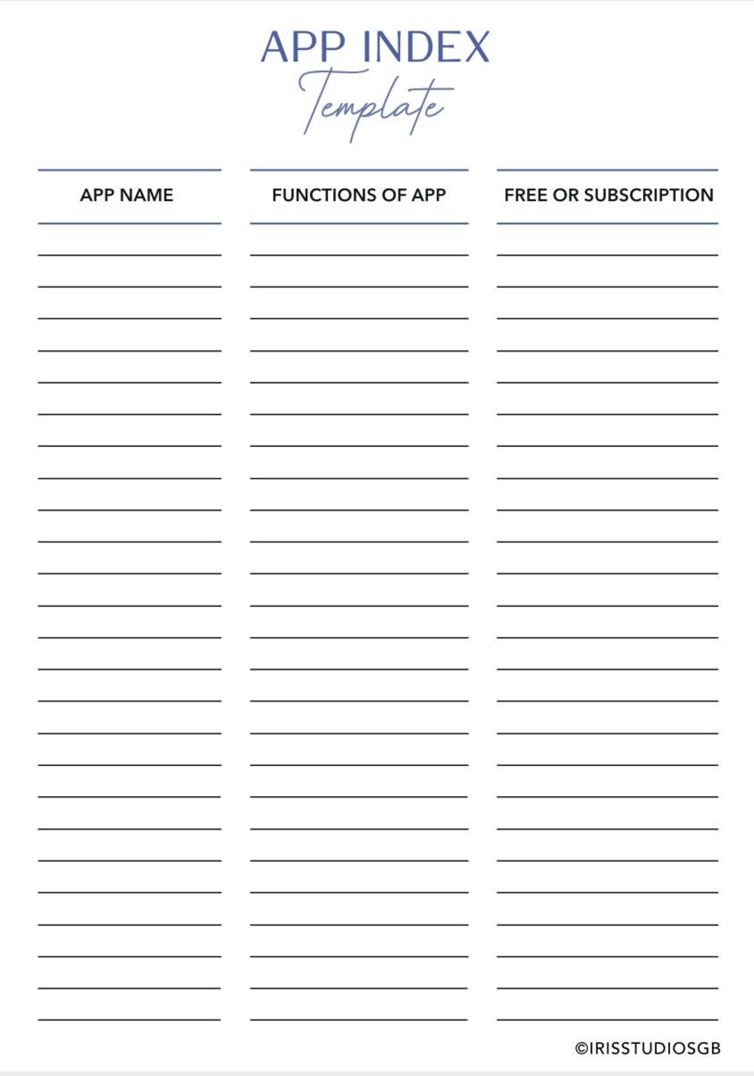 App Tracker Template | Keep Track of All Your Apps in One Place ...