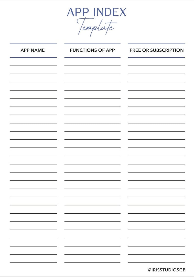 App Tracker Template | Keep Track of All Your Apps in One Place ...