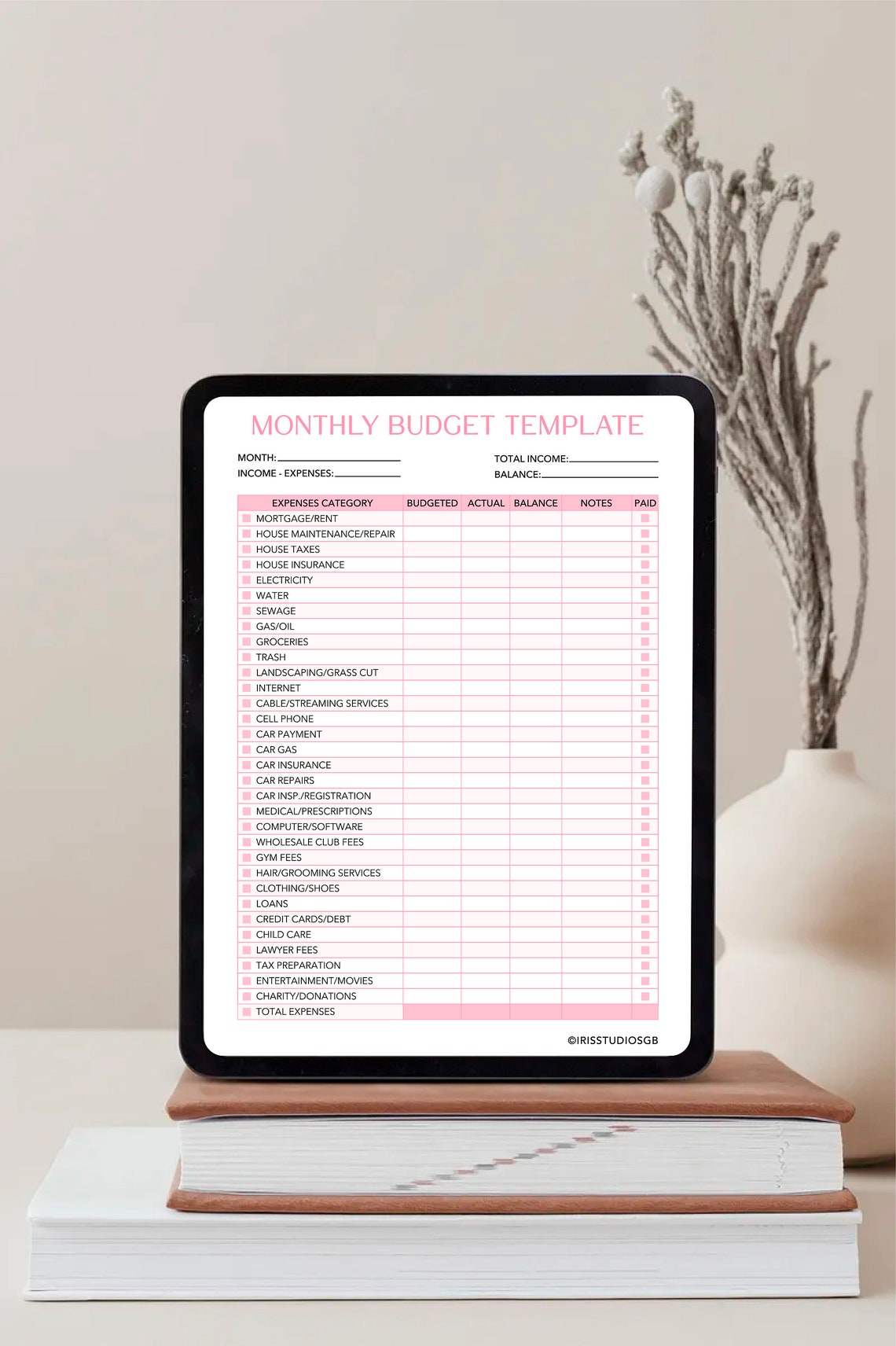 Simple Printable Monthly Budget Planner Monthly Budget Tracker Monthly ...