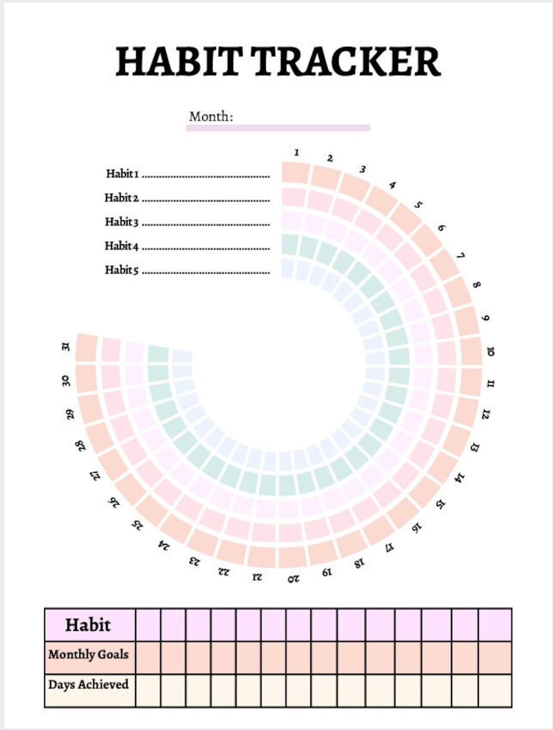 Habit Tracker Printable | Digital Habit Tracker | Routine Builder ...