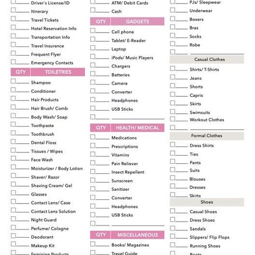 Travel Packing List Compatible With Goodnotes Notability - Etsy