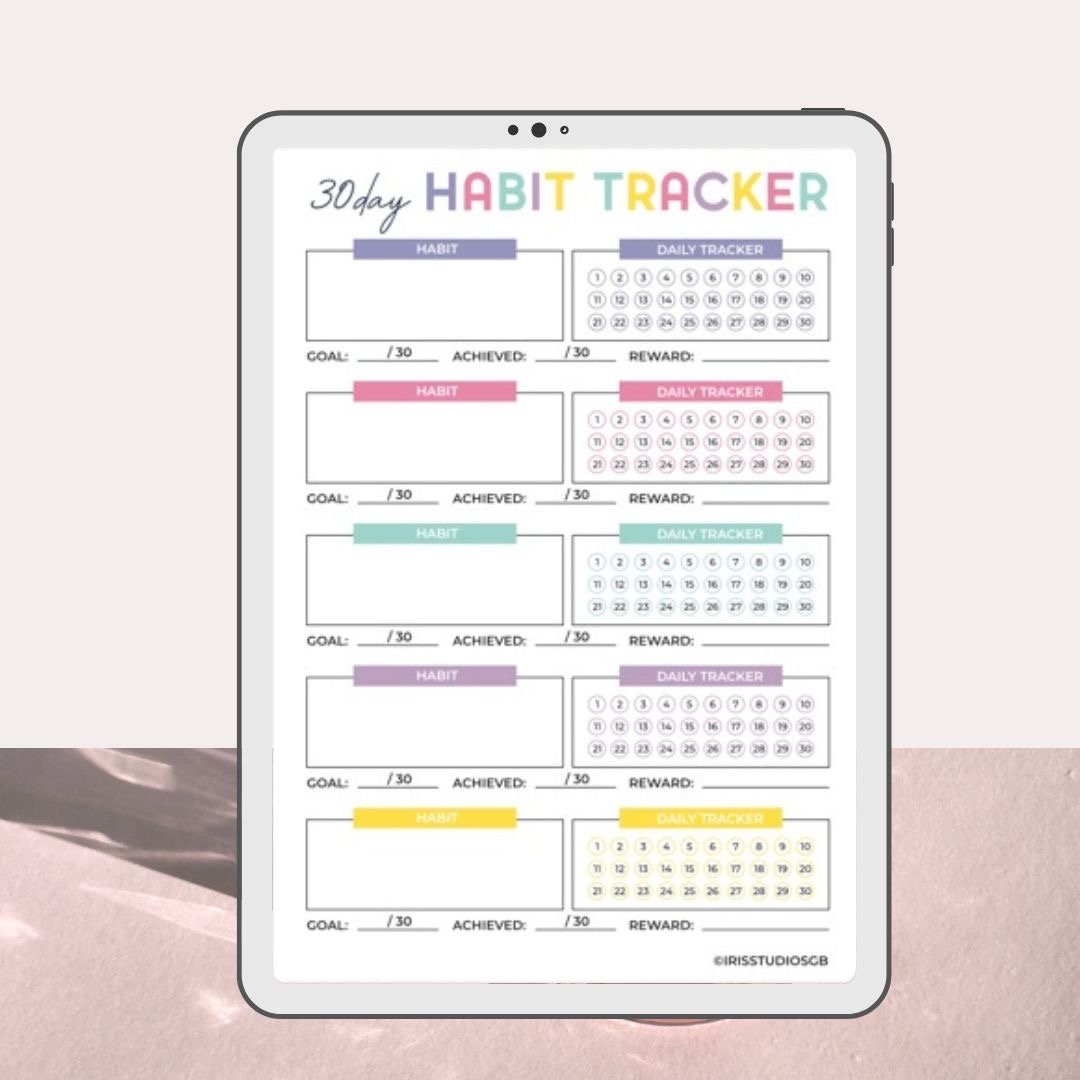 Habit Tracker Printable | Digital Habit Tracker | Routine Builder ...