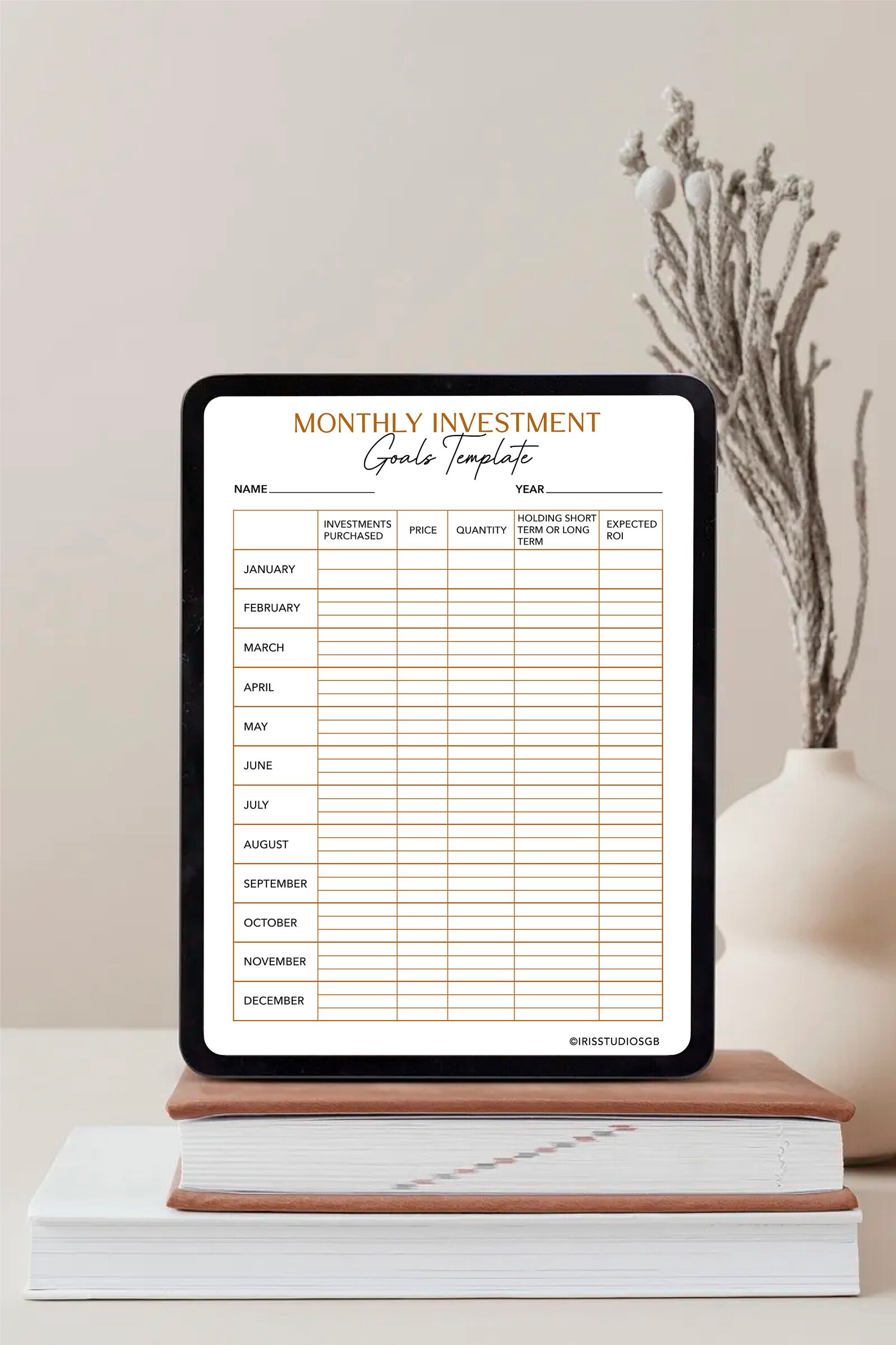 Investment Tracker | Investment Planner | Printable Financial Goals ...