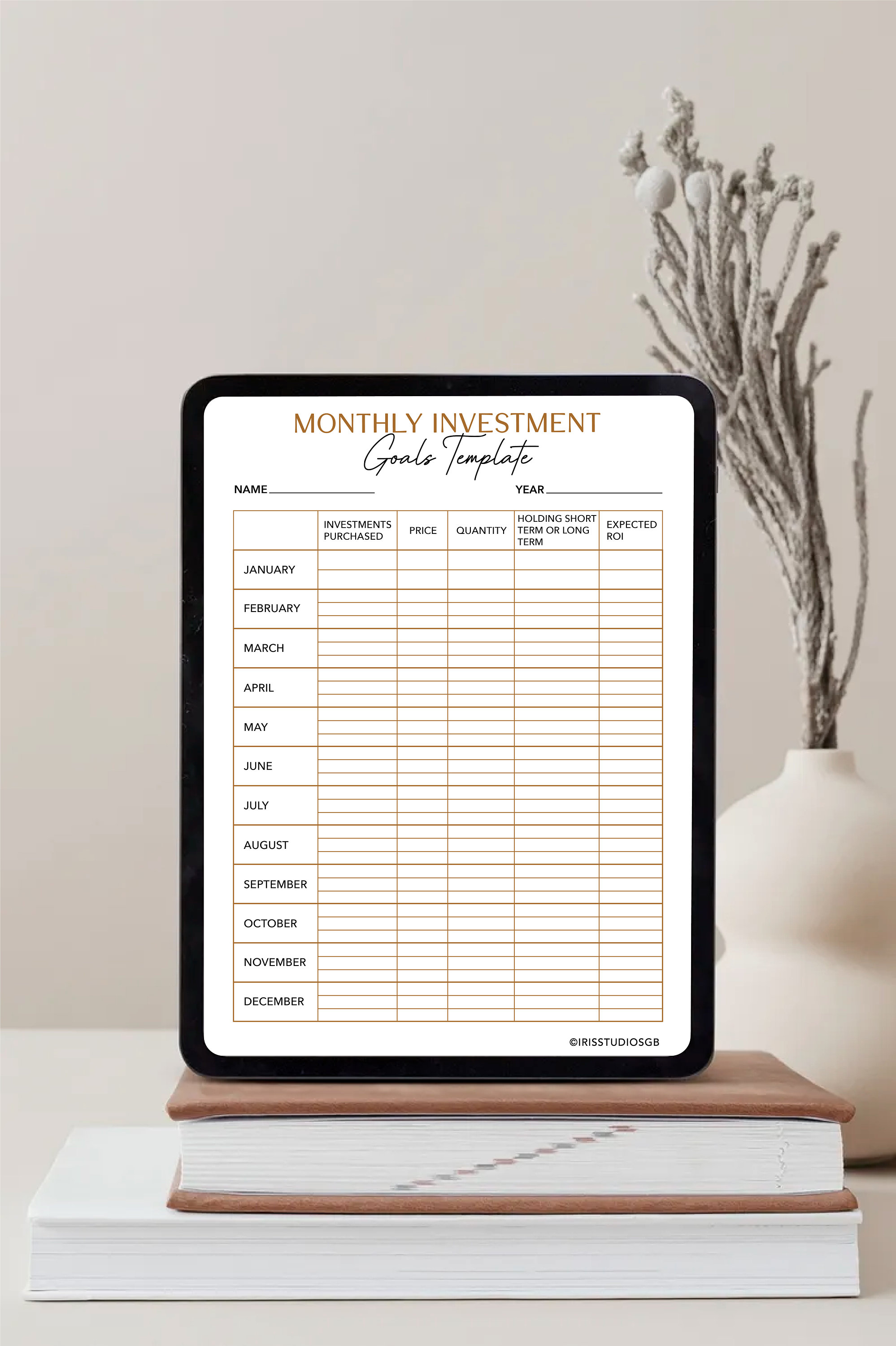 Investment Tracker | Investment Planner | Printable Financial Goals ...
