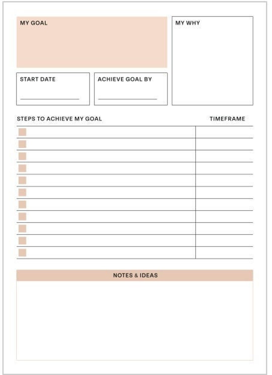 Goal Planner Digital Template | Compatible With Goodnotes, Notability ...