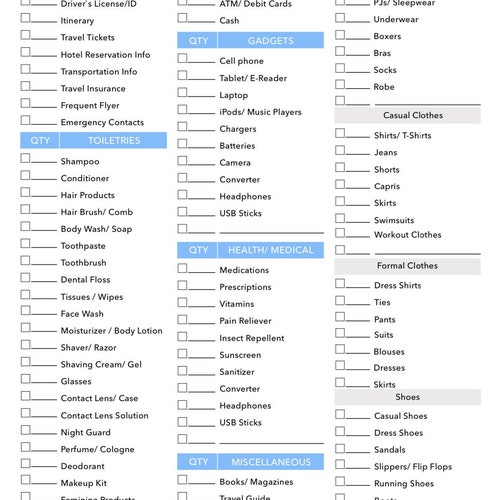 Travel Packing List Compatible With Goodnotes Notability - Etsy UK